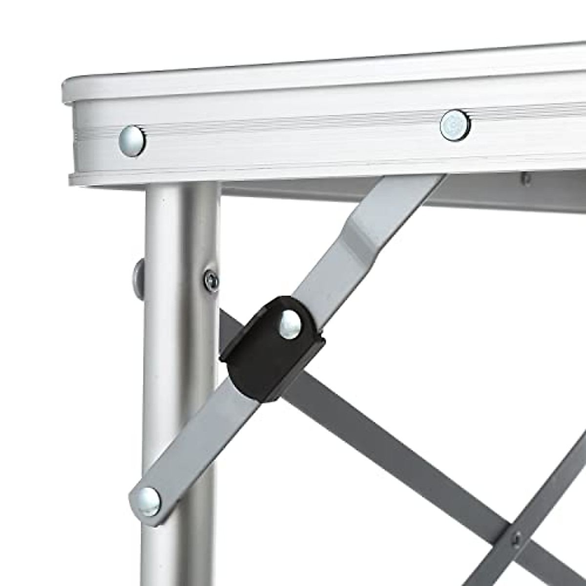 ARROWHEAD OUTDOOR 4’ ft Heavy-Duty Portable Aluminum Frame Folding Table w/Leveling Feet, Solid Tabletop Surface, 2 Adjustable Heights, Carrying Case Included, Lightweight, USA-Based Support