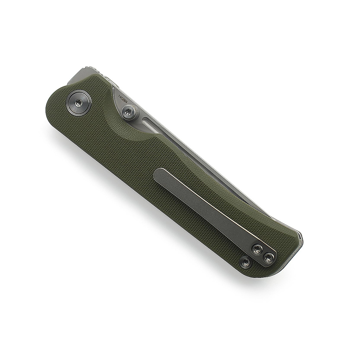 Miguron Knives M Pagos Front Flipper Folding Knife 3.16" Sandblasting 14c28n Blade Green G10 Handle Camping Hiking Pocket Knife MGR-807SGN