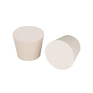StonyLab Solid Rubber Stoppers, 10-Pack 7# White Tapered Lab Seal Rubber Stoppers, Fits StonyLab 250ml Erlenmeyer Flask