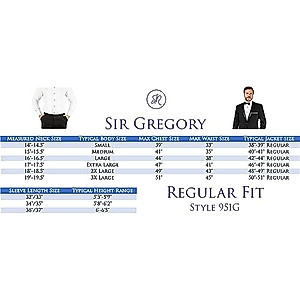 Sir Gregory Men's Regular Fit Tuxedo Shirt 100% Cotton Laydown Collar French Cuff 1/4 Inch Pleat 16.5 Neck 32/33 Sleeve White