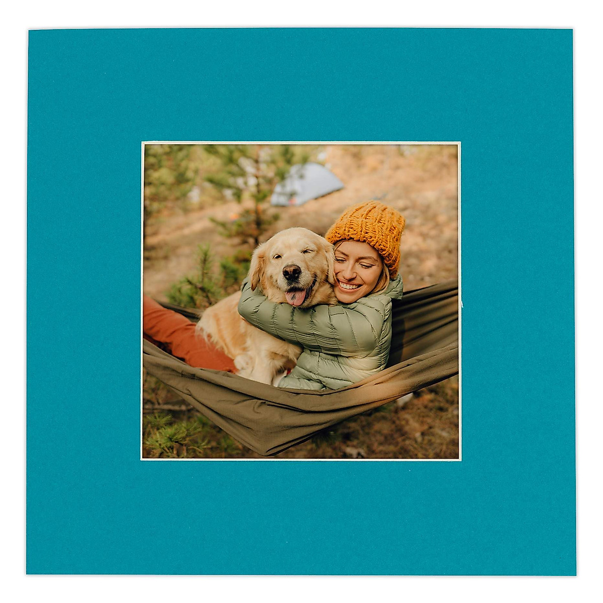 8x10 Teal Blue Mat for 6x8 Photo - Picture Matboard for Frames Measuring 8 x 10 Inches - Bevel Cut Matte to Display Art Measuring 6 x 8 Inches - Acid Free ONE MAT