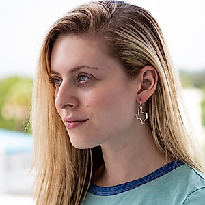 PammyJ Silvertone State of Texas Dangle Earrings