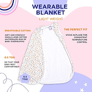 Baby Sleep Sack and Baby Bibs with 100% Cotton Material Toddler Sleeping Sack, Cute and Comfortable Baby Swaddle Sack has Adjustable Length for Infants and Toddlers (White, 6-15 Months)