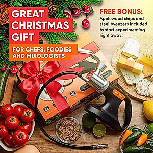 Jo Chef Professional Handheld Smoke Gun – Cold Smoker + Vacuum Function – USB Smoking Gun Food Smoker – Wood Chips Included - Ideal Gift for Chefs and Mixologists – Use for Sous Vide, Cocktails + Ebook