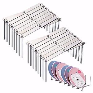 Aebor Pot Lid Organizer, Kitchen Dish Plate Pot Lid Holder Adjustable Length Stainless Steel Chopping Board Organizer Stand Holder for Pan Lids, Plates, Dishes, Cutting Boards (2Pcs(Longer Version))