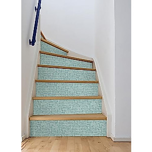 NuWallpaper NU2919 Aqua Poplin Texture Peel & Stick Wallpaper, Blue