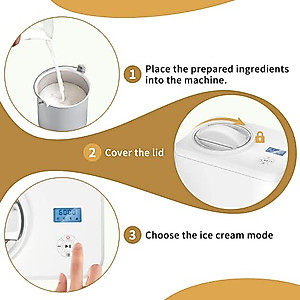 ZAFRO Ice Cream Maker 1.5qt No Pre-freezing,Electric Automatic Ice Cream Machine with Compressor Keep Cool Function, No Salt Needed Ice Cream, Gelato, Frozen Yogurt, Sorbet