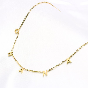 Memgift Ohana Letter Necklace for Women Perfect 18k Gold Plated Stainless Steel Jewelry Birthday Christmas Gifts for Women