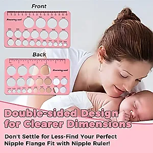 Nipple Ruler 3pcs Set, Nipple Rulers for Flange Sizing Measurement Tool, Silicone & Soft Flange Size Measure for Nipples, Breast Flange Measuring Tool Breast Pump Sizing Tool - New Mothers Musthaves