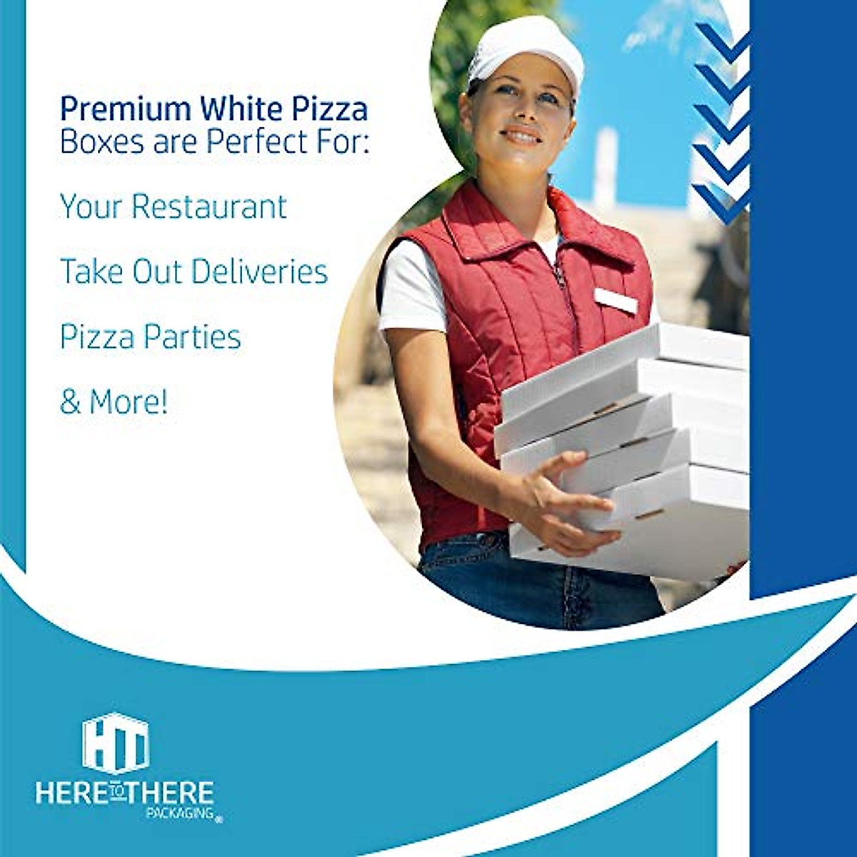 White Cardboard Pizza Boxes, Takeout Containers - 14 x 14 Pizza Box Size, Corrugated, Kraft – 50 Pack
