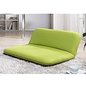 UXZDX Lazy Sofa,Large Floor Sofa Adjustable Back Video Gaming Sofa Folding for Bedroom Living Room Home Office Lounge,Green 98cmx60cmx43cm
