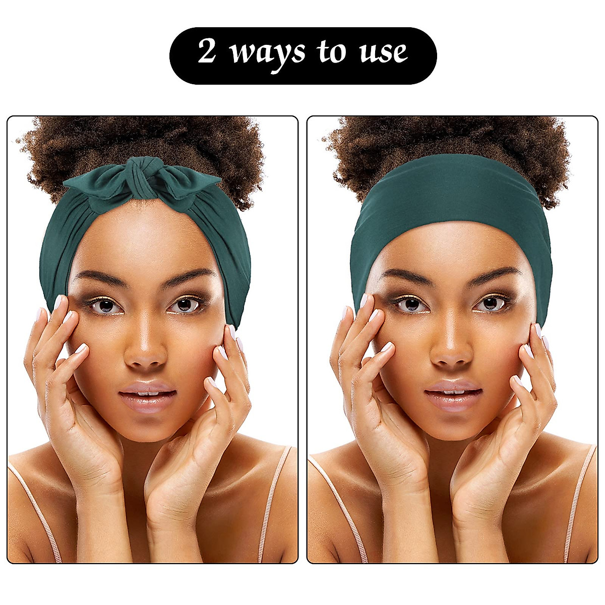 WILLBOND 6 Pieces Tie Headband for Women, Adjustable Headbands, Knotted African Headbands, Yoga Elastic Non Slip Floral Hair Bands for Running Hiking Cycling Workout (Without Patterns)