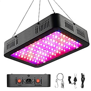 Aidyu 1000W LED Grow Light, Full Spectrum Growing Lamps for Indoor Hydroponic Greenhouse Plants with Veg and Bloom Switch, Dual Chips, UV & IR, Adjustable Rope Hanger