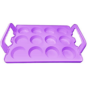 DuraCasa Cupcake Carrier | Premium Upgraded Model Holds Cupcakes Steadier | Stacking Cupcake Storage Container | Use 1, 2, or 3 Tiers (Purple)