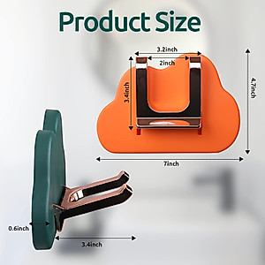 2 Pack Universal Hair Dryer Holder Wall Mounted, Blow Dryer Hanger Wall Mount for Hair Dryer Hook with Plug&Cord Organizer Self Adhesive for Cabinet Bathroom(Orange and Green)