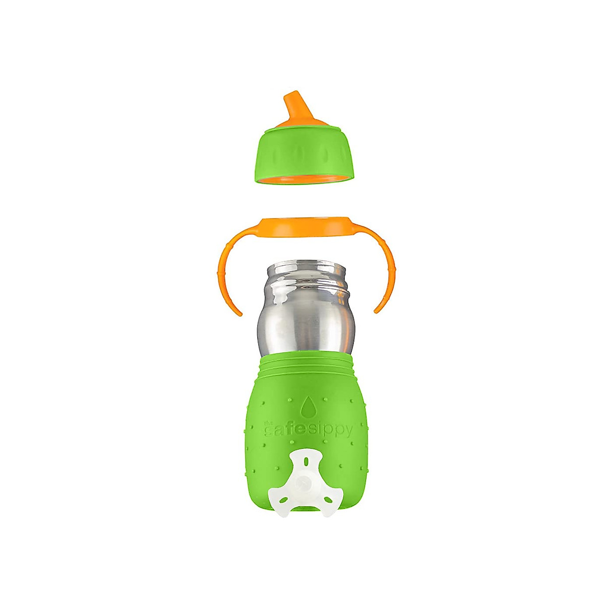Kid Basix Safe Sippy, Stainless Steel Cup for Babies/Toddlers, Round Spout, Dishwasher Safe, BPA Free, 11 OZ. Travel/School/Play Green