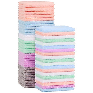 Orighty Baby Washcloths 50-Pack, Microfiber Coral Fleece Baby Face Towels, Soft and Absorbent Wash Cloths for Newborns, Infants and Toddlers, Gentle on Delicate Skin for Face Hands and Body, 7x9 Inch
