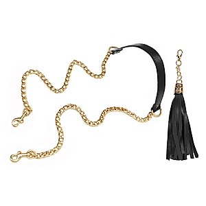 VanEnjoy Replacement Chain & Genuine Leather Shoulder Crossbody Strap (Black(with Tassel))