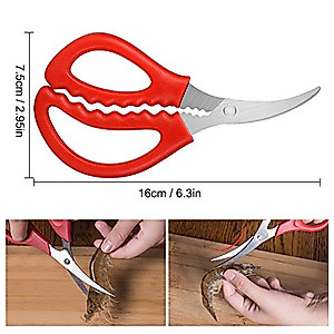 Calary 8Pcs Seafood Scissors Crab Scissors Seafood Shears Multifunctional Crab Leg Crackers and Tools