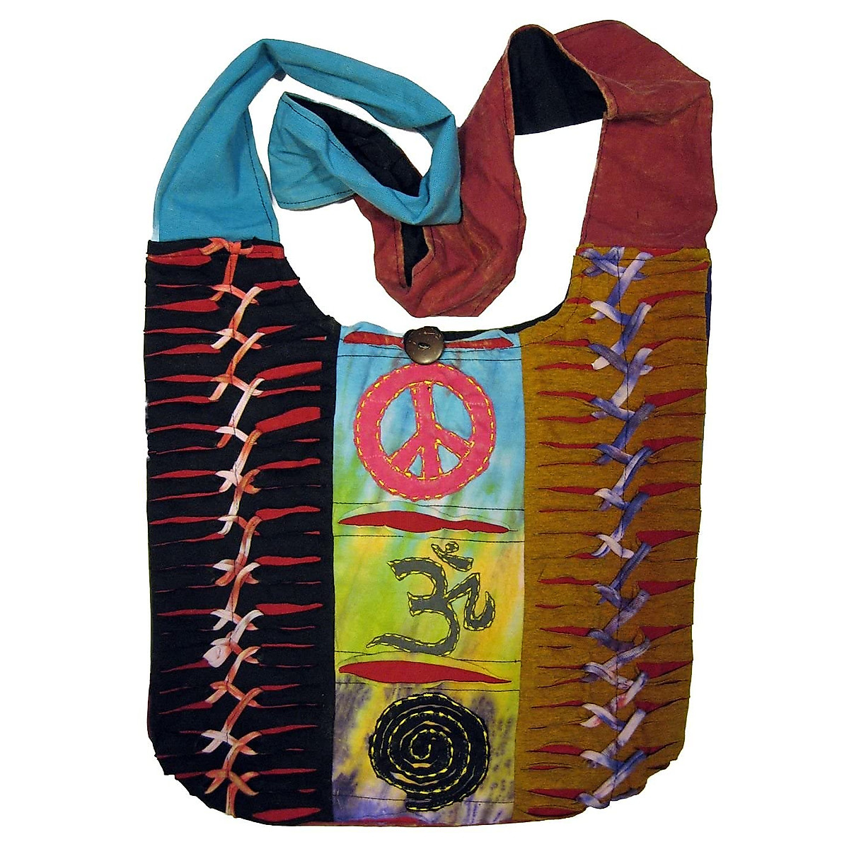 Original Collections Bohemian Hippie Crossbody Peace Sign Shoulder Bag Purse Large