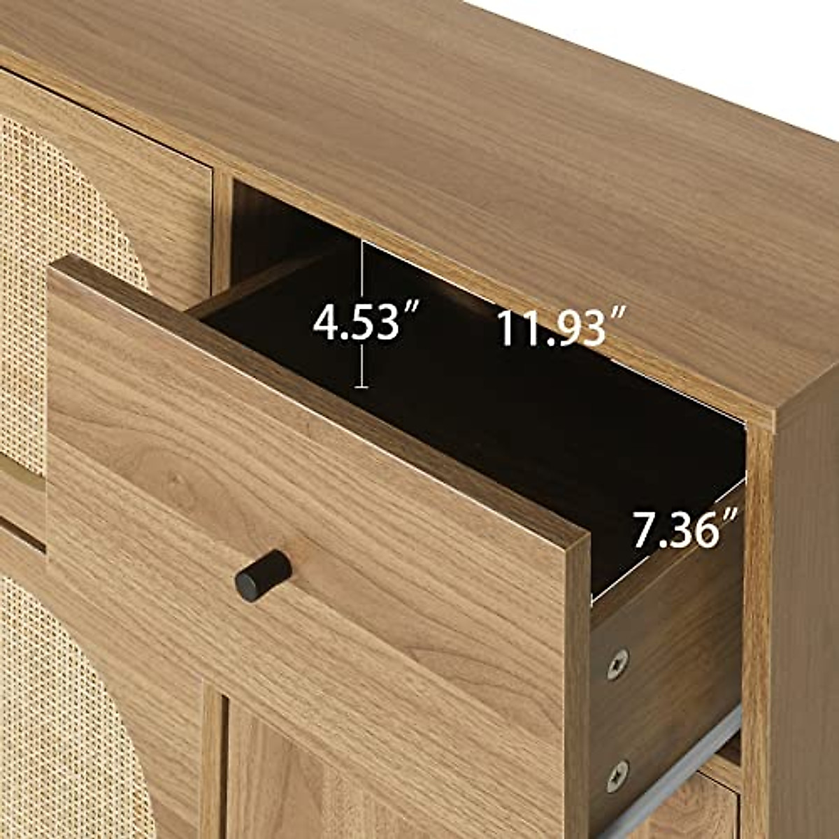 Henf Rattan Shoe Cabinet, Modern Shoe Cabinet Rack with 3 Flip Drawers and Storage Cabinet, Freestanding Shoe Rack Storage Organizer Narrow Shoe Cabinet for Entrance Hallway(Walnut)