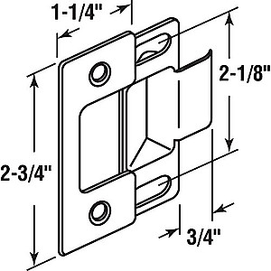 Defender Security U 10278 Two Piece Adjustable Door Strike, Chrome Plated (Single Pack)
