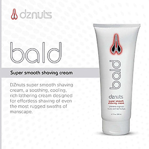 dznuts - Bald Super Smooth Shaving Cream - Prevents Razor Burns, Ingrown Hairs, Cooled and Moisturized Skin - 6.7 fl. oz, 3 Pack