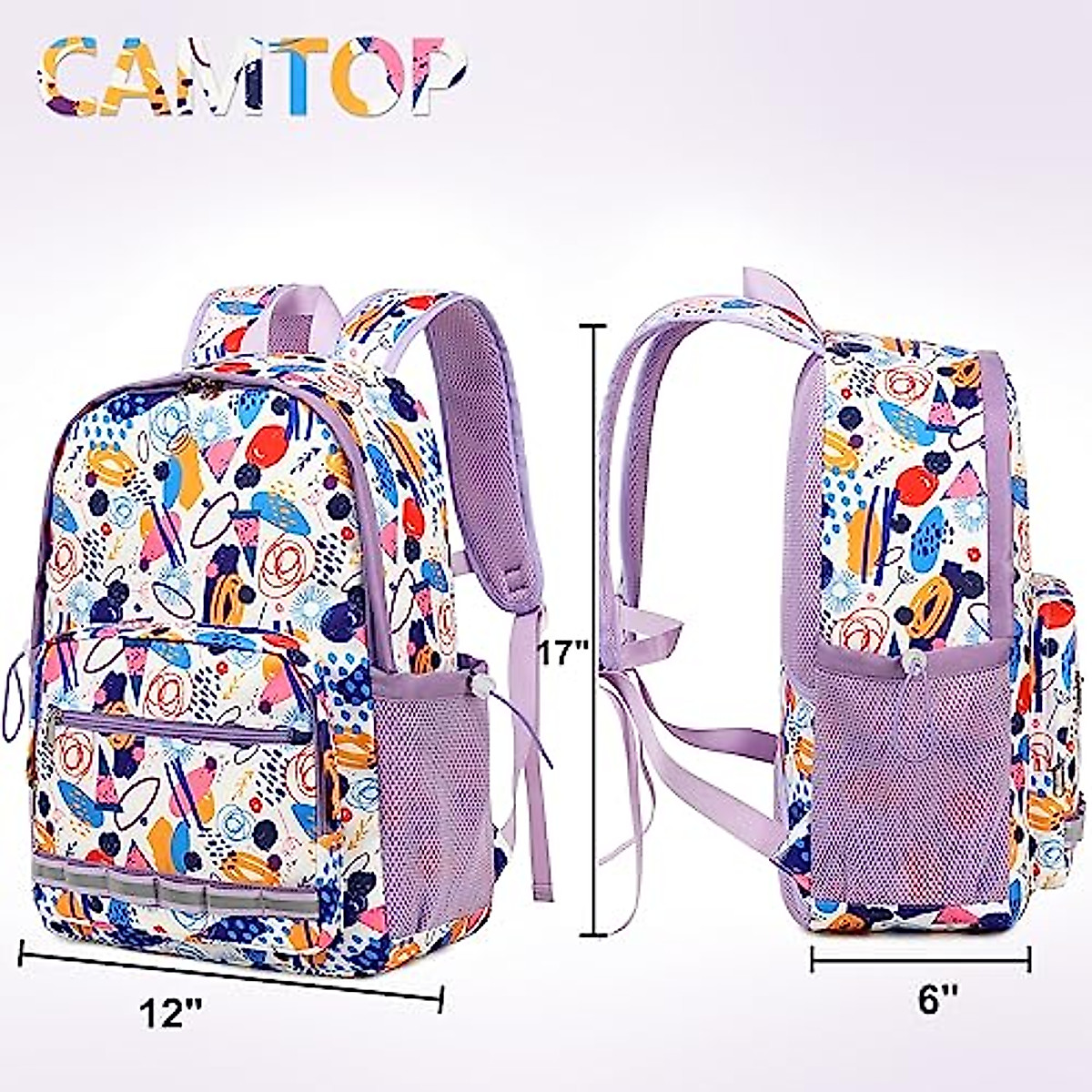 CAMTOP Elementary Backpack for Kids Girls Backpack Middle School Bookbags Causal Daypack Travel (Graffiti Backpack)