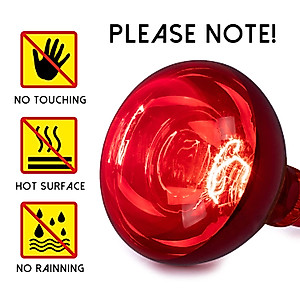 runquiz BR40 Red Heat Lamp Bulbs, 100 Watt Infrared Light Bulb, E26 Medium Base, for Bathroom Pet Poultry Reptiles Incandescent Heat Lamp, Infrared Bulb 1Pack
