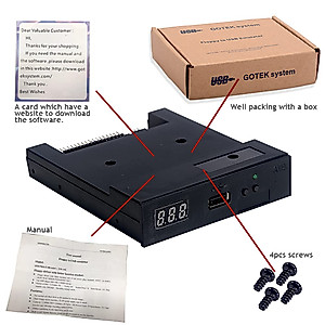 GoTEK SFR1M44-U100 3.5 Inch 1.44MB USB SSD Floppy Drive Emulator Black
