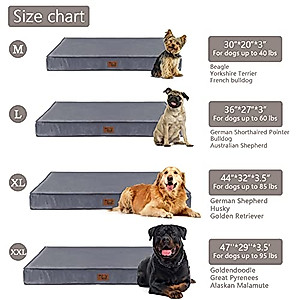 Tail Stories Outdoor All Weather Dog Bed, Waterproof Dog Bed for Large Dogs, Orthopedic Egg Foam Pet Bed with Washable and Removable Oxford Cooling Cover