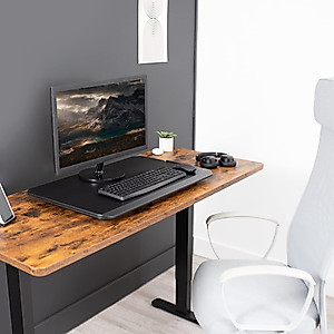 VIVO Economy Single Top Height Adjustable 29 inch Standing Desk Converter, Sit Stand Tabletop Monitor and Laptop Riser Platform Workstation, DESK-V000U