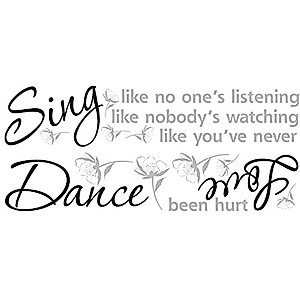 RoomMates RMK1552SCS Dance, Sing, Love Quote Peel and Stick Wall Decals