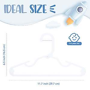 HOUSE DAY Plastic Baby Hangers for Closet 20 Pack, Durable Plastic Kids Hangers for Baby Clothes, Thin & Compact Childrens Hangers, Space Saving White Baby Hangers, Small Hangers for Kids Clothes