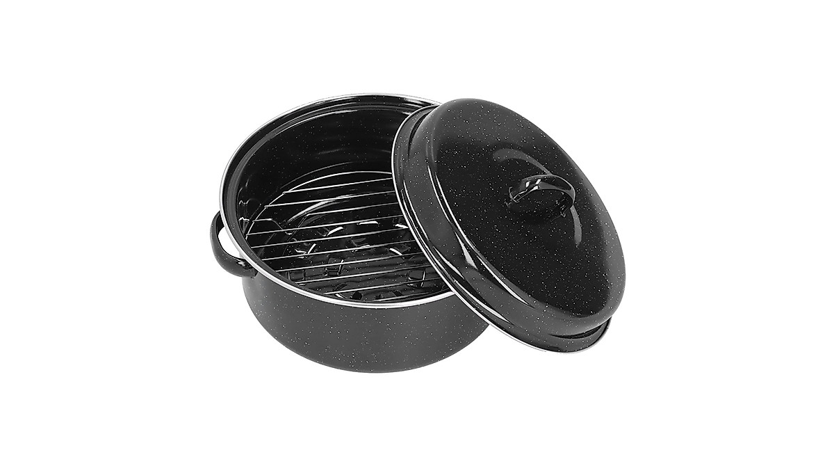 Black Enamel Roaster Pan for Perfect Roasting