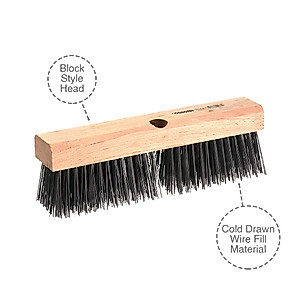 Osborn 52061SP Block Style Wire Broom Head, Heavy Duty Scrubbing and Sweeping, Cold Drawn Wire Fill Material, 12" Block Head Length, 2-3/8" Block Width, 2-1/2" Trim Length, 12-1/2" x 2-1/2" Brush Face