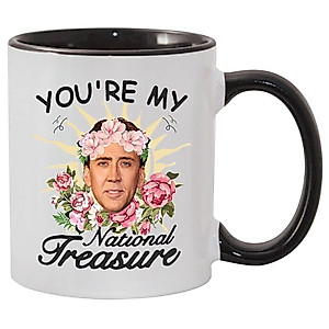 GANKTOWCOY Nicolas Mug You're My National Treasure Coffee Cup Funny Coffee Mug Attractive Lovely Gift For Best Friend Buddy Closed Friend On Birthday Love Holiday, Christmas, Valentine's Day gifts