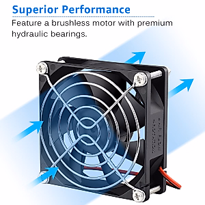 GDSTIME 2 Pack 80mm x 80mm x 25mm 12V DC Brushless Cooling Fan