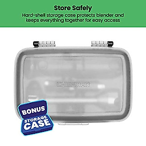 Chefman Cordless Power Portable Immersion Blender, Ice Crushing Power with One-Touch Speed Control, USB Charging, Quickly Mixes Smoothies, Purees Soups, Dips, Sauces, Storage Case, Stainless Steel