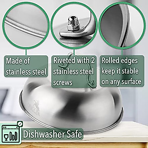 UNCO- Melting Dome, 9 Inch, Stainless Steel, Cheese Melting Dome, Round Basting Cover, Grilling Melting Dome, Cheese Melting Dome for Griddle, Griddle Grill Accessories.