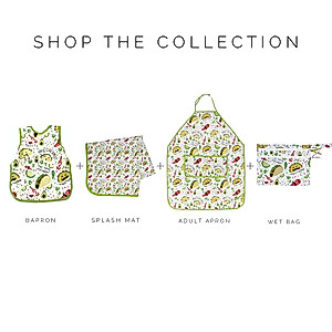 BapronBaby Taco Party Wet Dry Bag - Waterproof Two Zipper Pockets - Reusable for Mealtime, Diapers, Stroller, Snacks, Swimsuits - Machine Washable - 11" x 9"