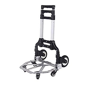 NEOCHY Trolleys,Shopping Cart Aluminum Alloy Trolley Car Foldable Portable Luggage Cart Trailer Telestrolley Car Cart Grocery Cart/Black