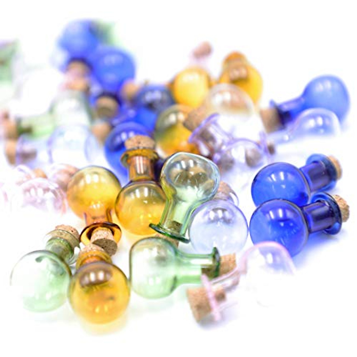 SHAOTONG 2ml Small Mini Glass Bottles Jars with Cork Stoppers.Wishing bottle drifting bottle wedding party DIY Etc. (O-20Pcs)