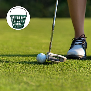 Toddmomy 1pcs Golf Ball Basket,Plastic Golf Ball Bucket Golfball Storage Container with Handle for Outdoor Sport Stadium Accessories,50pcs Ball