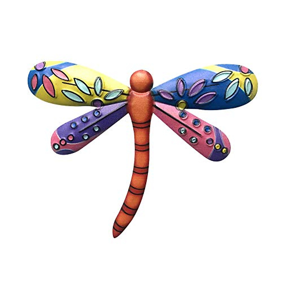 GEZICHTA Metal Dragonfly Garden Wall Decor Outdoor Fence Art Sculpture Set of 4 Outside Hanging Decorations for Living Room, Bedroom