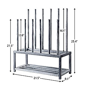WELLAND 2-Tier Boot Storage Rack for Tall Boots and Shoes, Wooden Boot Holder Shoes Storage Organizer Rack, Holds 8 Pairs, Suitable for Rain Boot, Work Boot, Knee-high Boot, Washed White