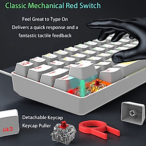 K65 Pro 60% Gaming Keyboard,Mouse Combo Small Mini RGB Backlight Mechanical Keyboard and Ultralight Honeycomb Optical Mouse and Mouse Pad Linear Red Switch Anti-Ghosting for Xbox,PS4,PC,Laptop(Blue)