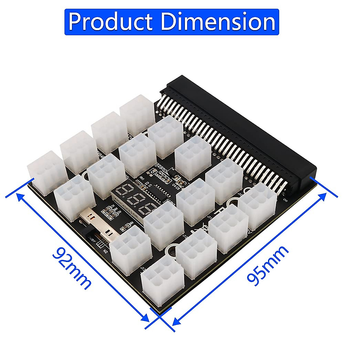 ATX 17x 6Pin Power Supply Breakout Board Adapter Converter 12V for Ethereum BTC Mining,Upgrade Version