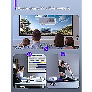 Native 1080P WiFi Projector, AKIYO 300'' Max iOS & Android Wireless Connection Phone Projector, Portable Video Home Outdoor Movie Projector, Support HDMI, TV Stick, USB, PS5, Carrying Case Included