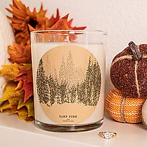 Kate Bissett Baubles Camp Fire Scented Premium Candle and Jewelry with Surprise Ring Inside | 18 oz Large Candle | Fall Collection | Made in The USA | Parrafin Free Size 06